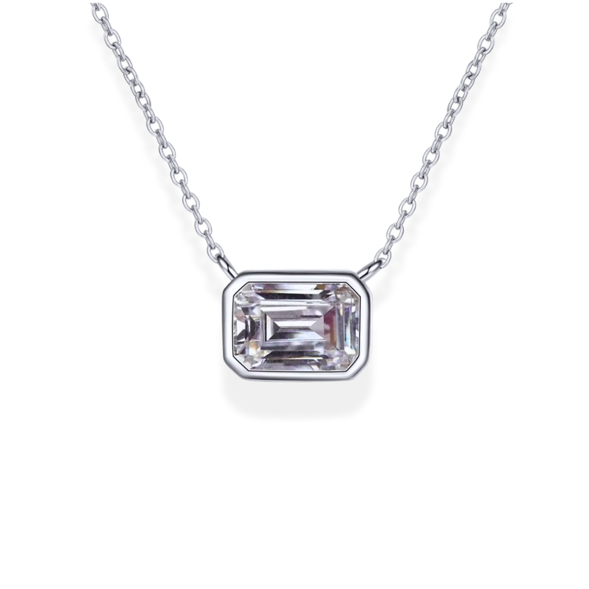 Moissanite Emerald Cut Pendant – Harper Ray Accessories